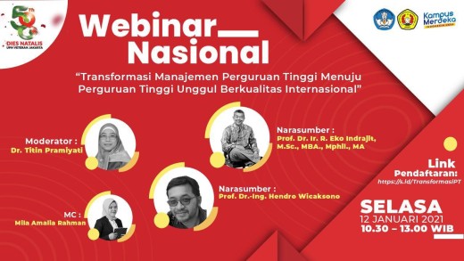 UPNVJ Gelar Webinar Nasional Bahas Transformasi Manajemen Perguruan Tinggi Menuju Perguruan ...